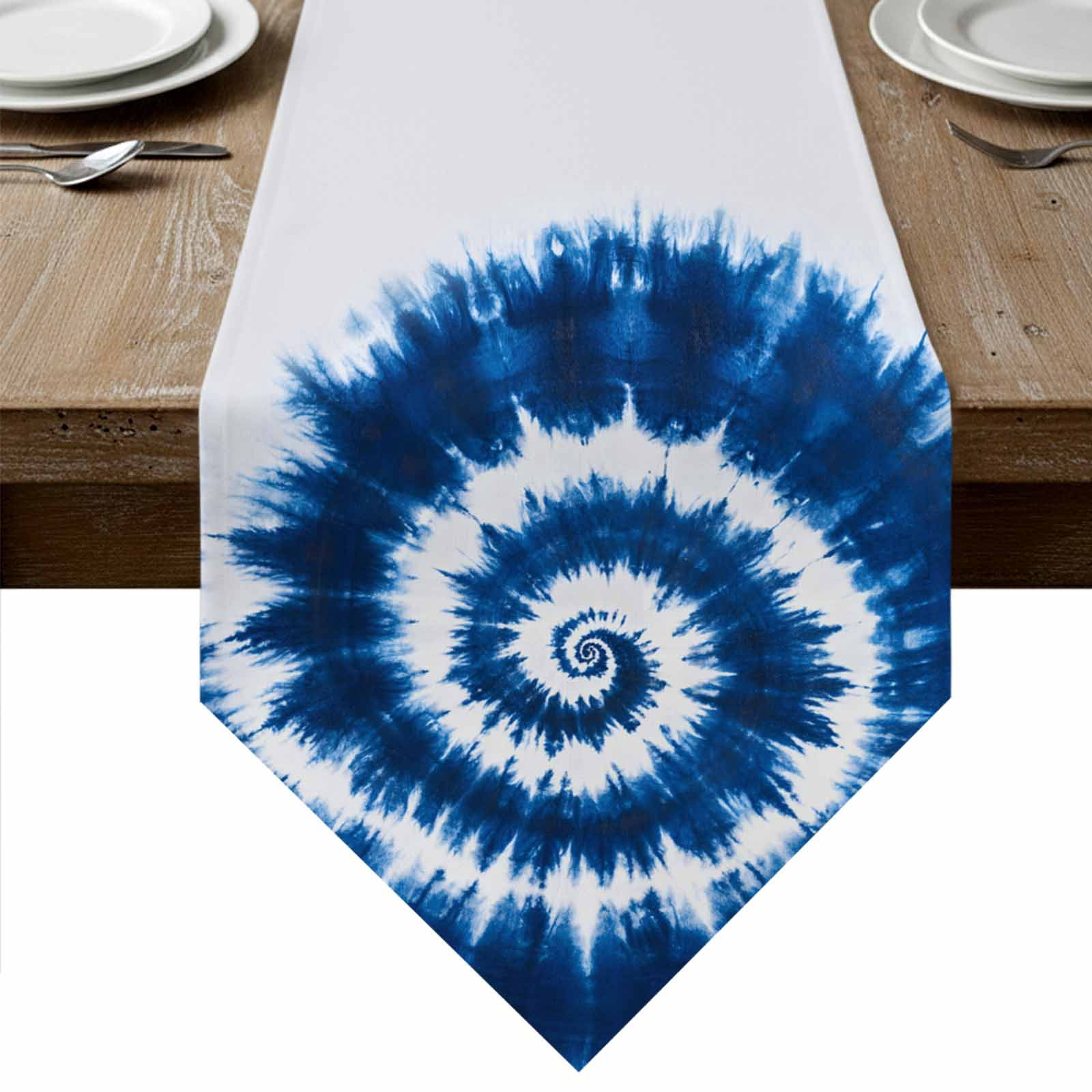 Blue Ombre Table Runner Linen Burlap Table Runner 36 Inches Small Boho ...