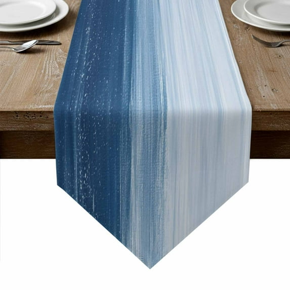Blue Ombre Table Runner Linen Burlap Table Runner 36 Inches Small ...