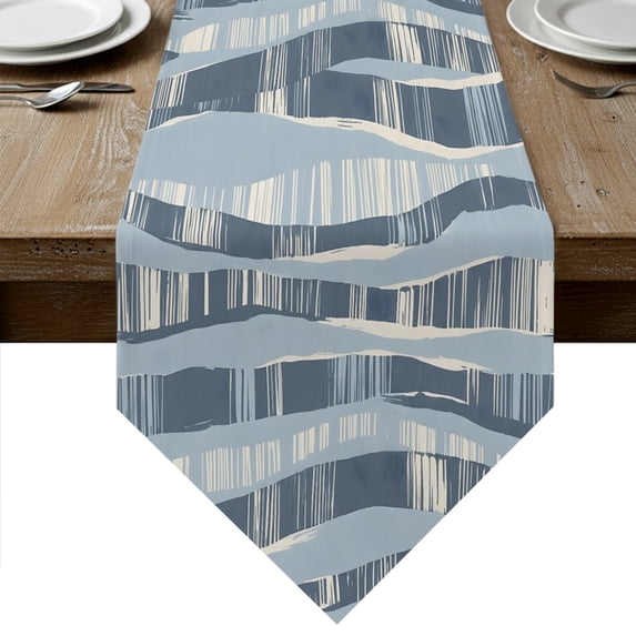 Blue Ombre Table Runner Linen Burlap Table Runner 60 Inches Long ...