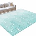 Blue Ombre Washable Rug 4x6 Area Rug for Living Room Bedroom Non Slip ...