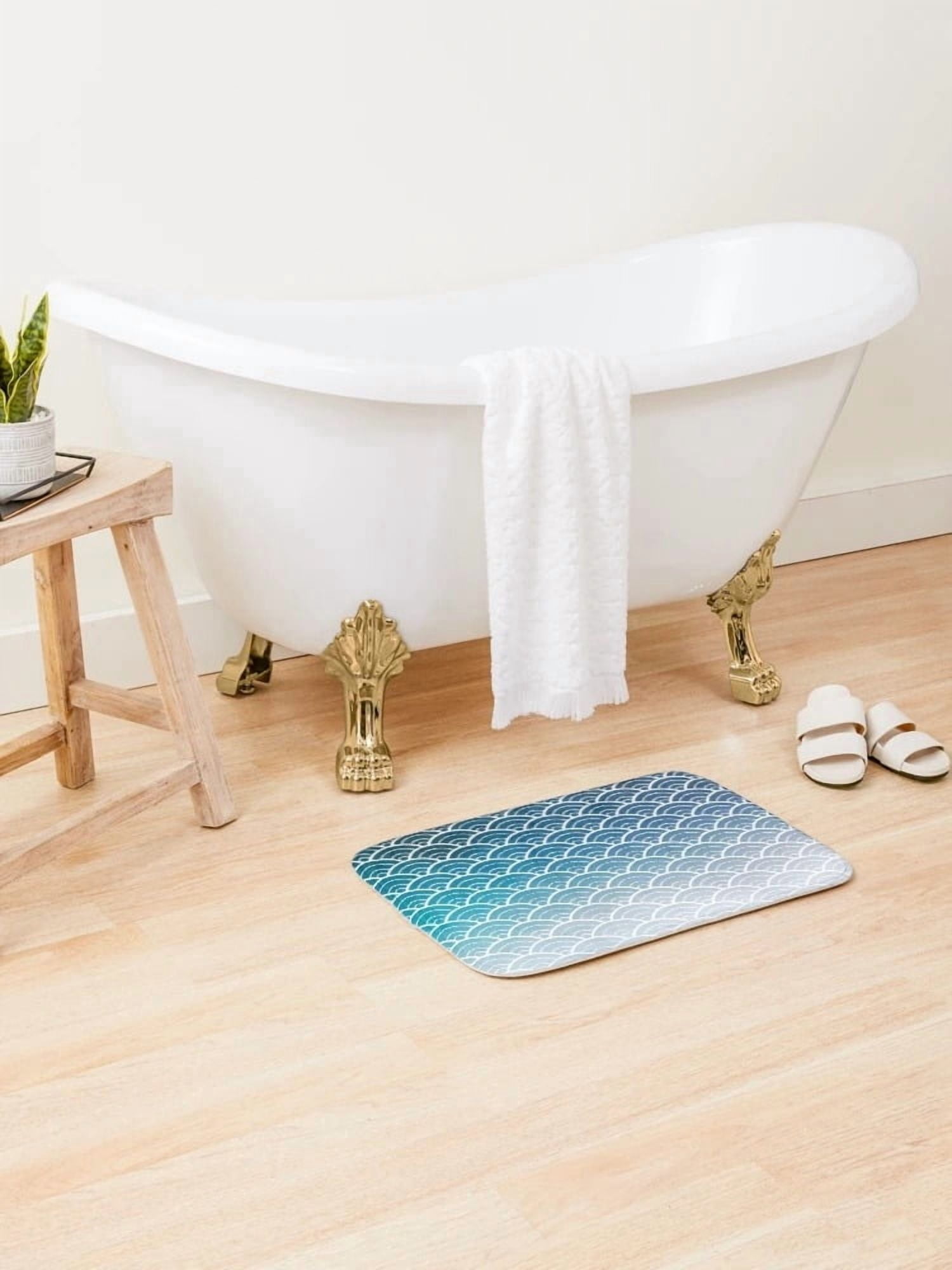 Blue Ombre Wave Pattern Doormat, Non-Slip Backing, 40X60CM - Walmart.com
