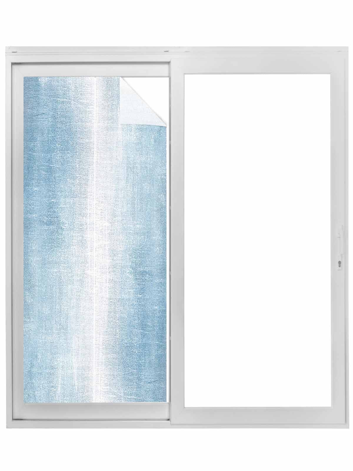Blue Ombre Window Privacy Film, Modern Abstract Art Aesthetics Static ...
