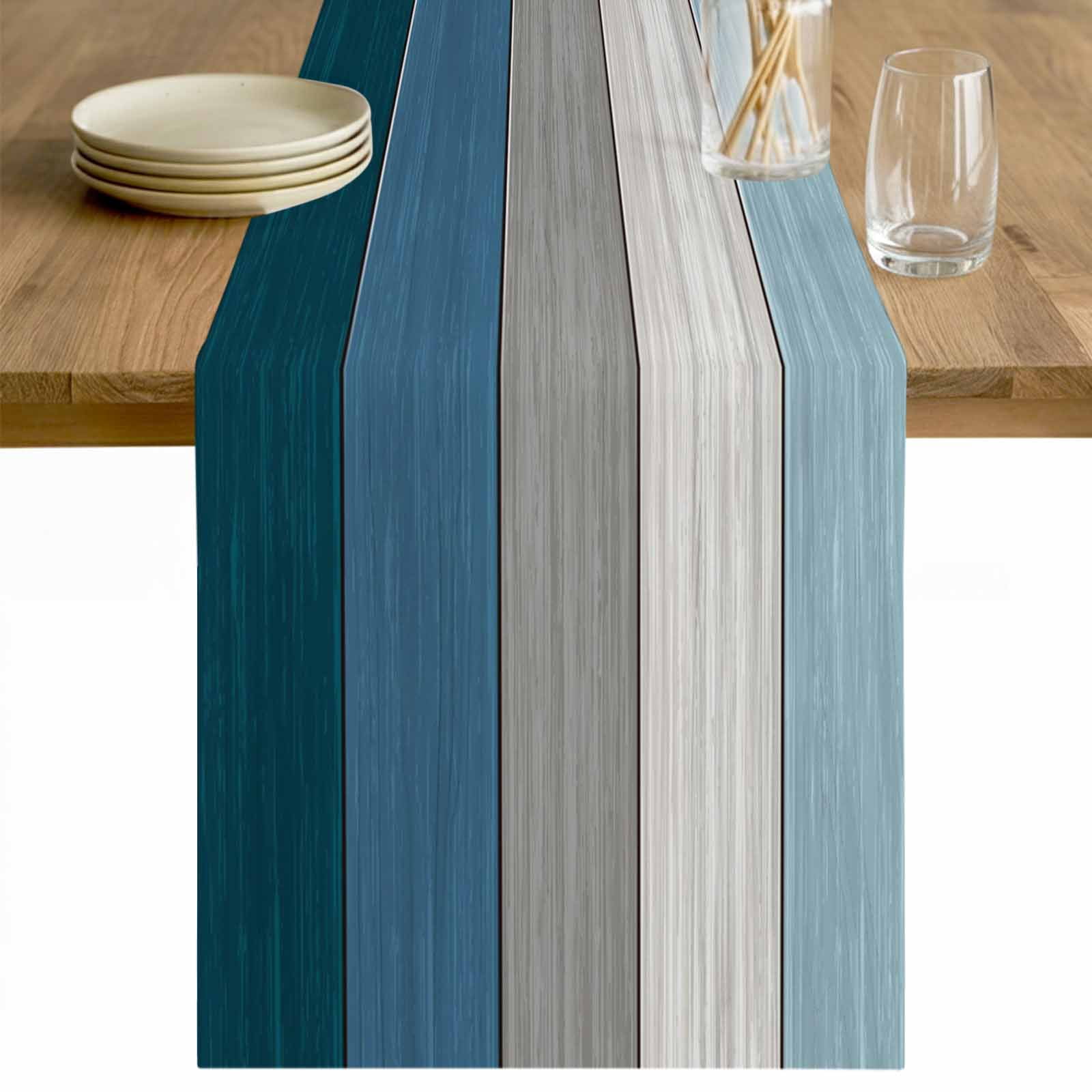Blue Ombre Wooden Table Runner 60 Inches Long Farmhouse Dress Scarves ...