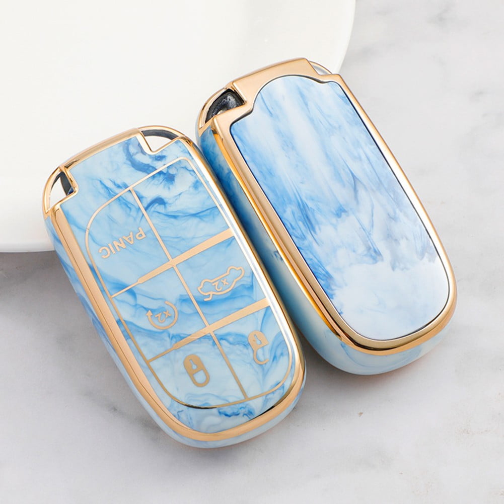 Blue（Only Case）-For Jeep For Chrysler For Dodge 5 Buttons Car Key Fob ...