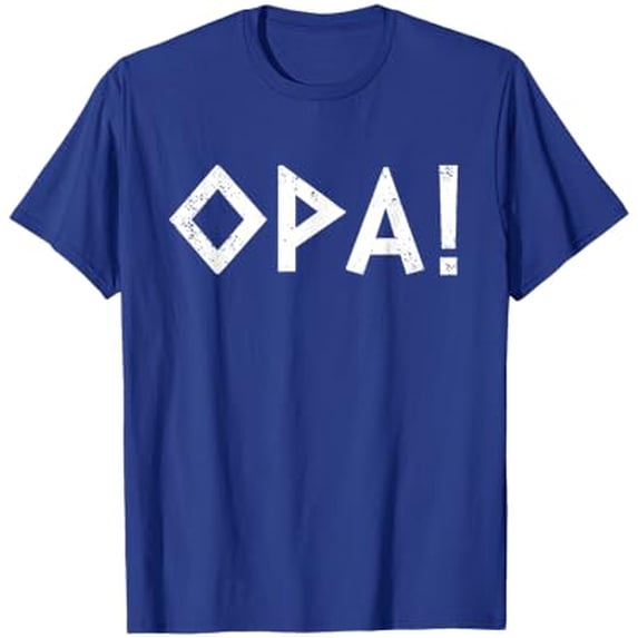 Blue Opa Ancient Greek Pride Greek Flag T-Shirt for Fun Greek Party ...