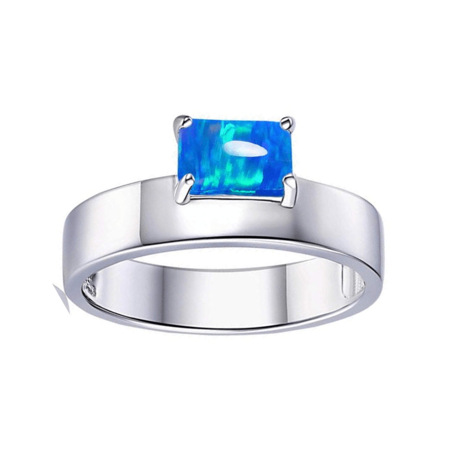 Blue Opal Offset Ring - Walmart.com