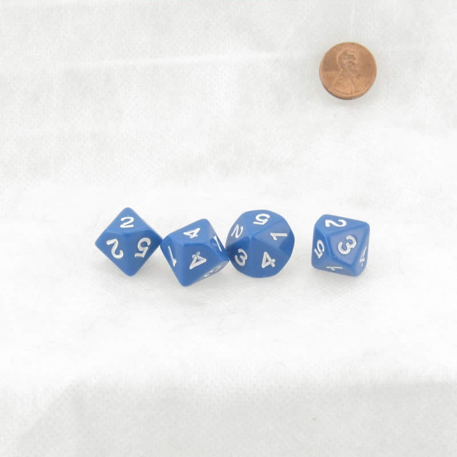 Blue Opaque Dice with White Numbers D10 (1-5 Twice) 16mm (5/8in) Set of ...