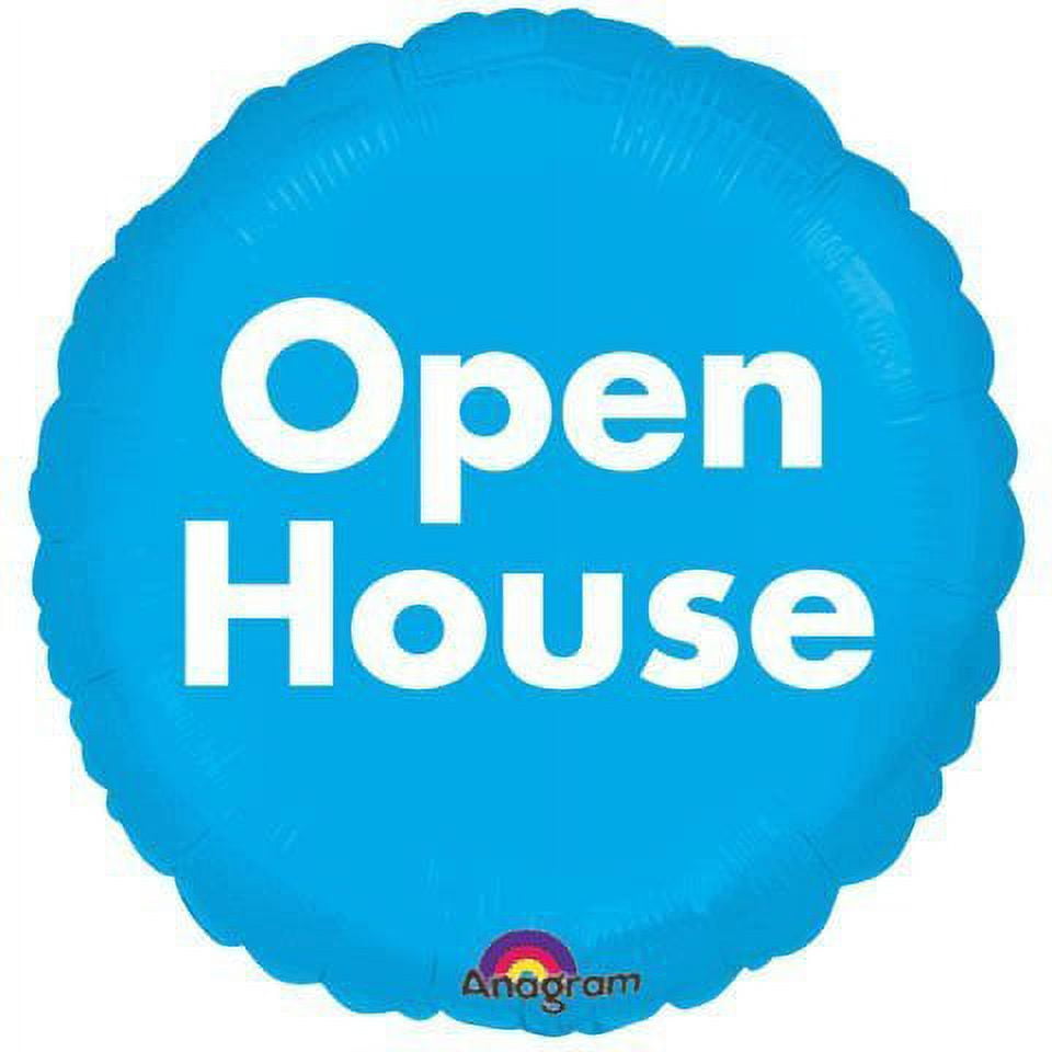 Blue Open House 18" Mylar Balloon - Walmart.com