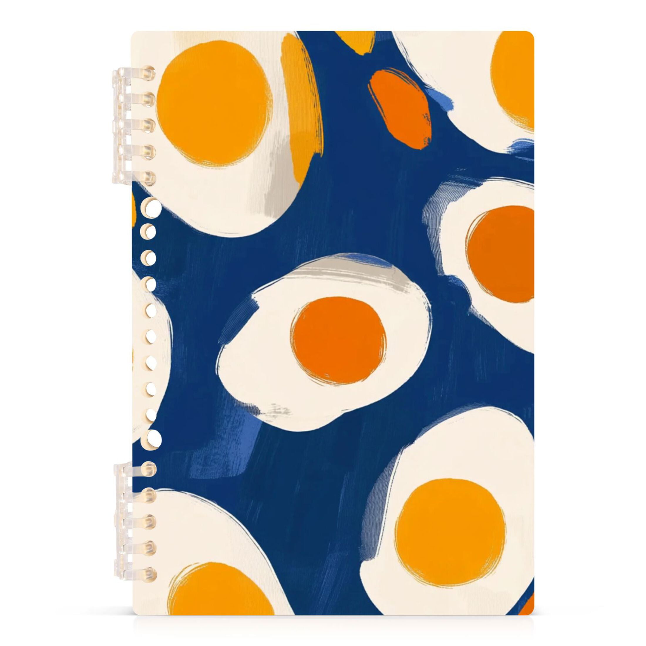 Blue Orange Abstract Art Lined Spiral Journal Notebook 60 Pages A5 ...