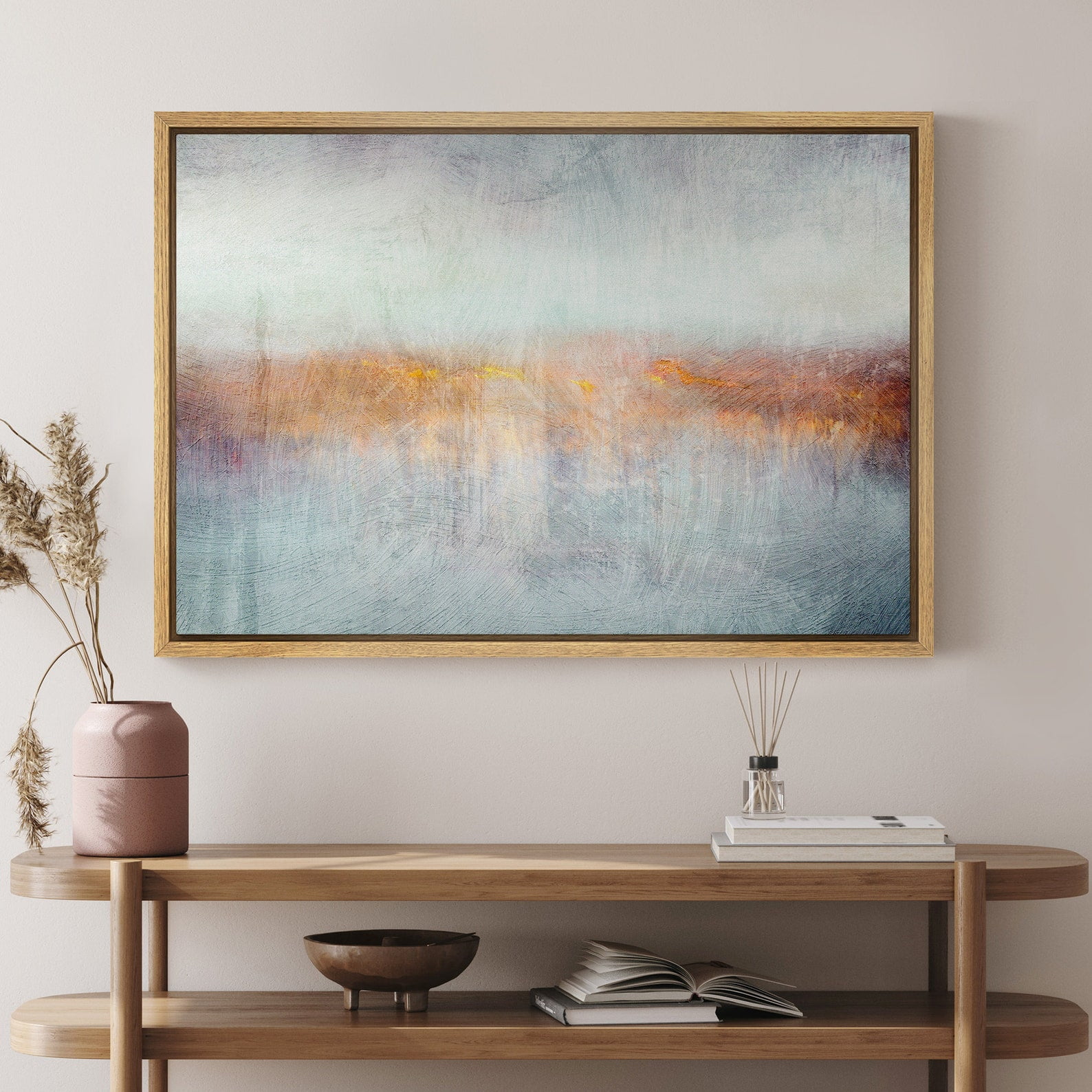 Blue Orange Abstract Painting Print Modern Art Minimalist Decor, 16x24 ...