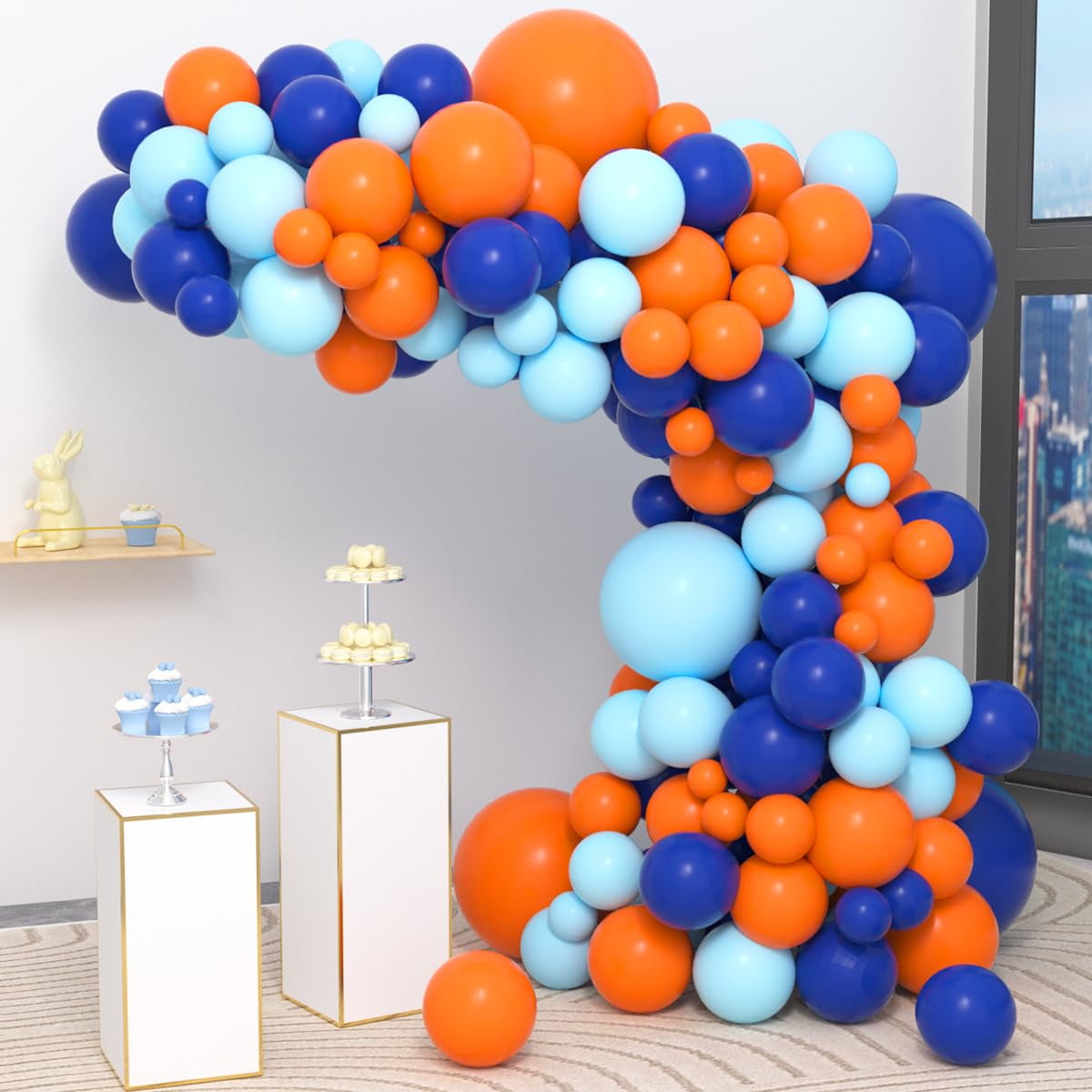 Blue Orange BalloonTRDN Garland Arch Kit - Navy Blue and Orange ...
