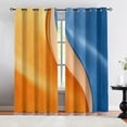 Blue Orange Blackout Curtains for Home Decor, Abstract Ribbon Curtains ...