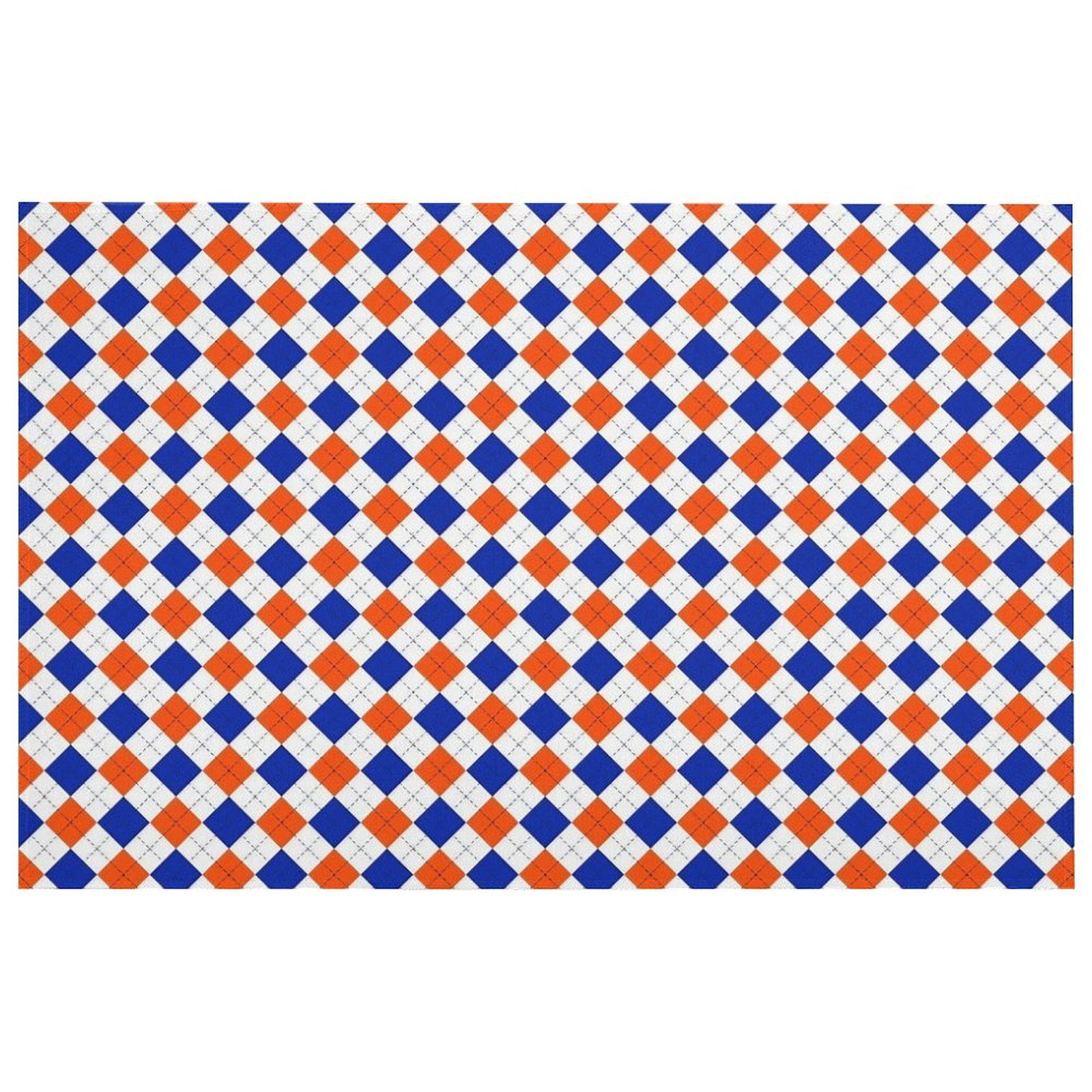 Blue Orange Diamond Pattern Adult Home Decor Bedroom Living Room ...