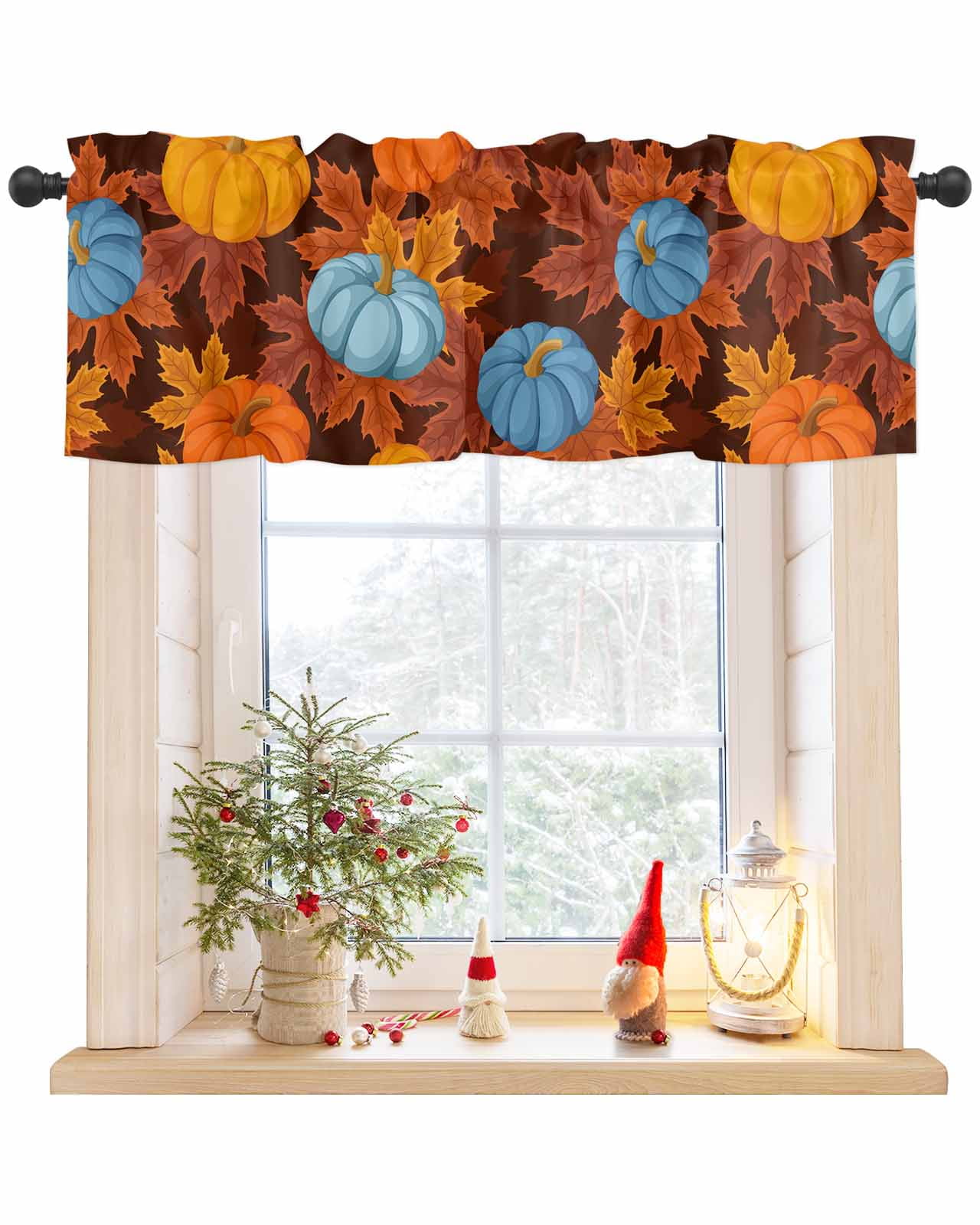 Blue Orange Fall Curtain Valance for Windows/Living Room/Kitchen ...