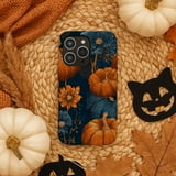 Blue Orange Fall Pumpkin Patch Floral Phone Case 17 16 15 14 13 12 11 ...