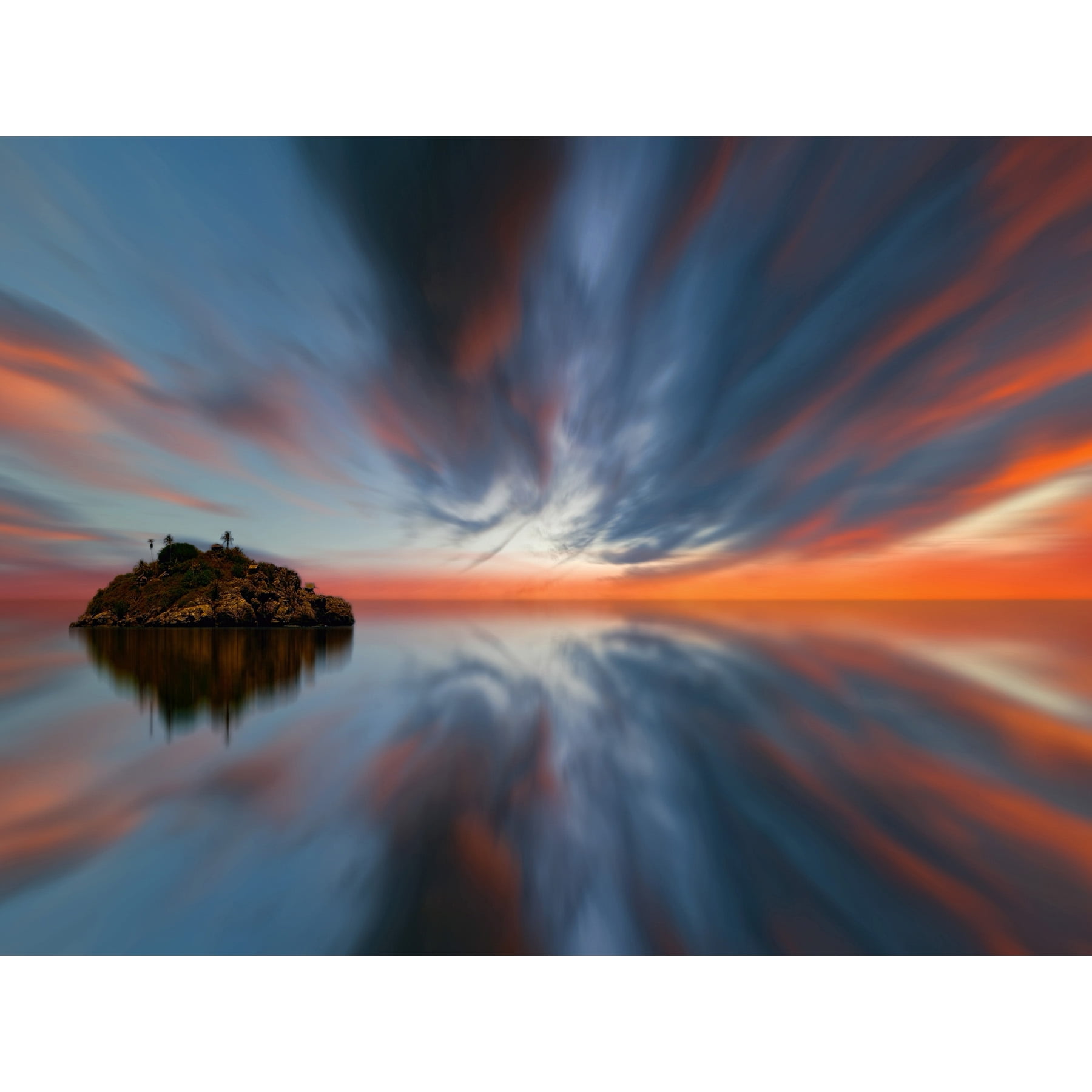 Blue Orange Island Sunset Landscape Photo Extra Large XL Wall Art ...