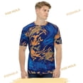Blue Orange Mango Colored Abstract Liquid Paint Dragon 3D Shirt ...