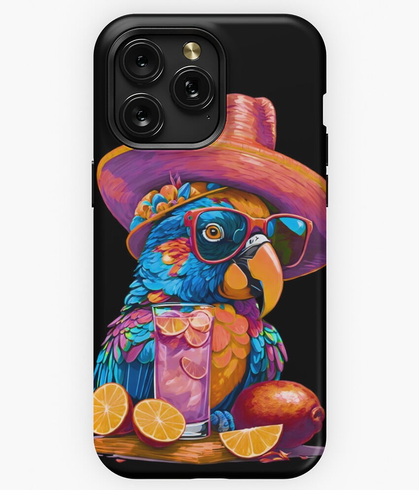 Blue Orange Parrot Tropical Happy Bird in Paradise A8250 Phone Case for ...