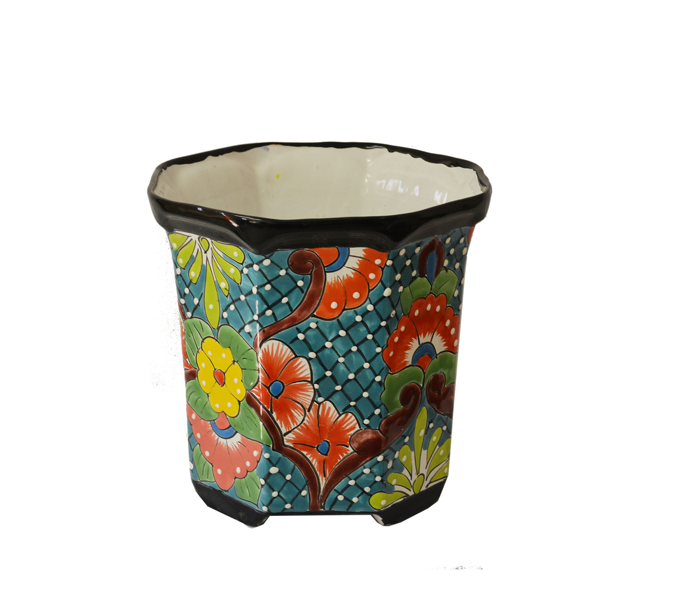 Blue Orange Pottery 11" Octagon Talavera Planter - Walmart Business ...