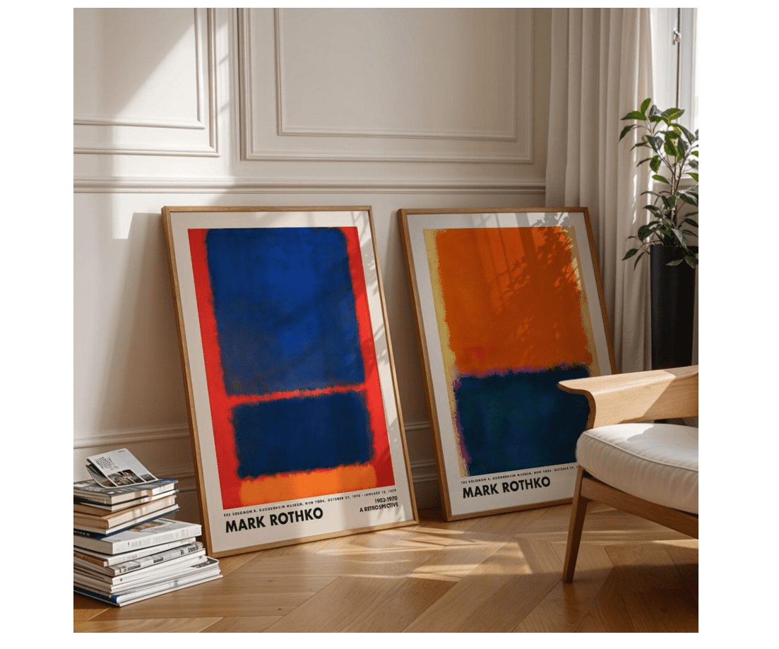 Blue Orange Rothko Poster Mid Century Museum Wall Art Home Decor Office ...