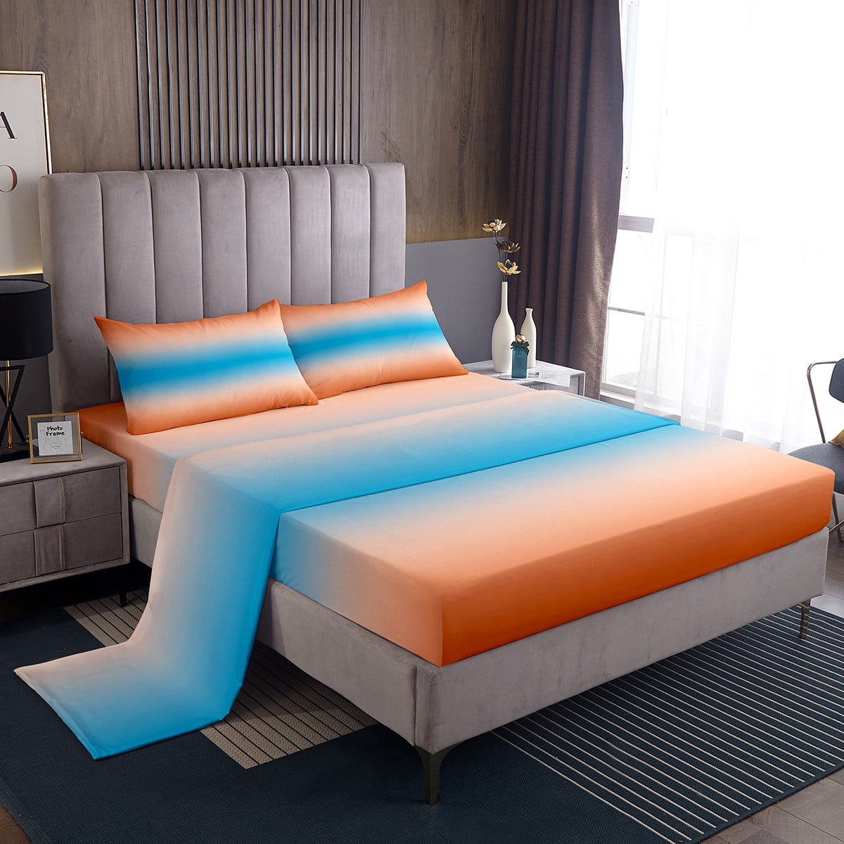 Blue and Orange Sheets Burnt Orange Gradient Twin Bed Sheets Set ...