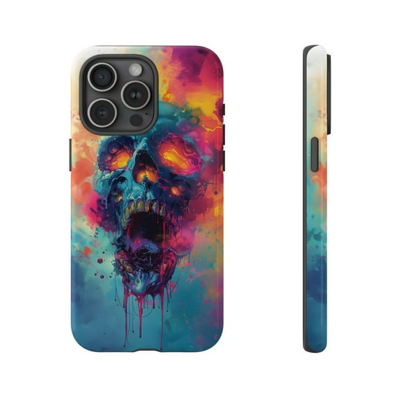 Blue Orange Smoke Clouds Abstract Artwork Phone Case 17 16 15 14 13 12 ...