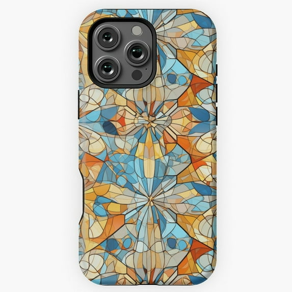 Blue Orange Stained Glass Texture iPhone Case 11 12 13 14 15 16 17 Pro ...