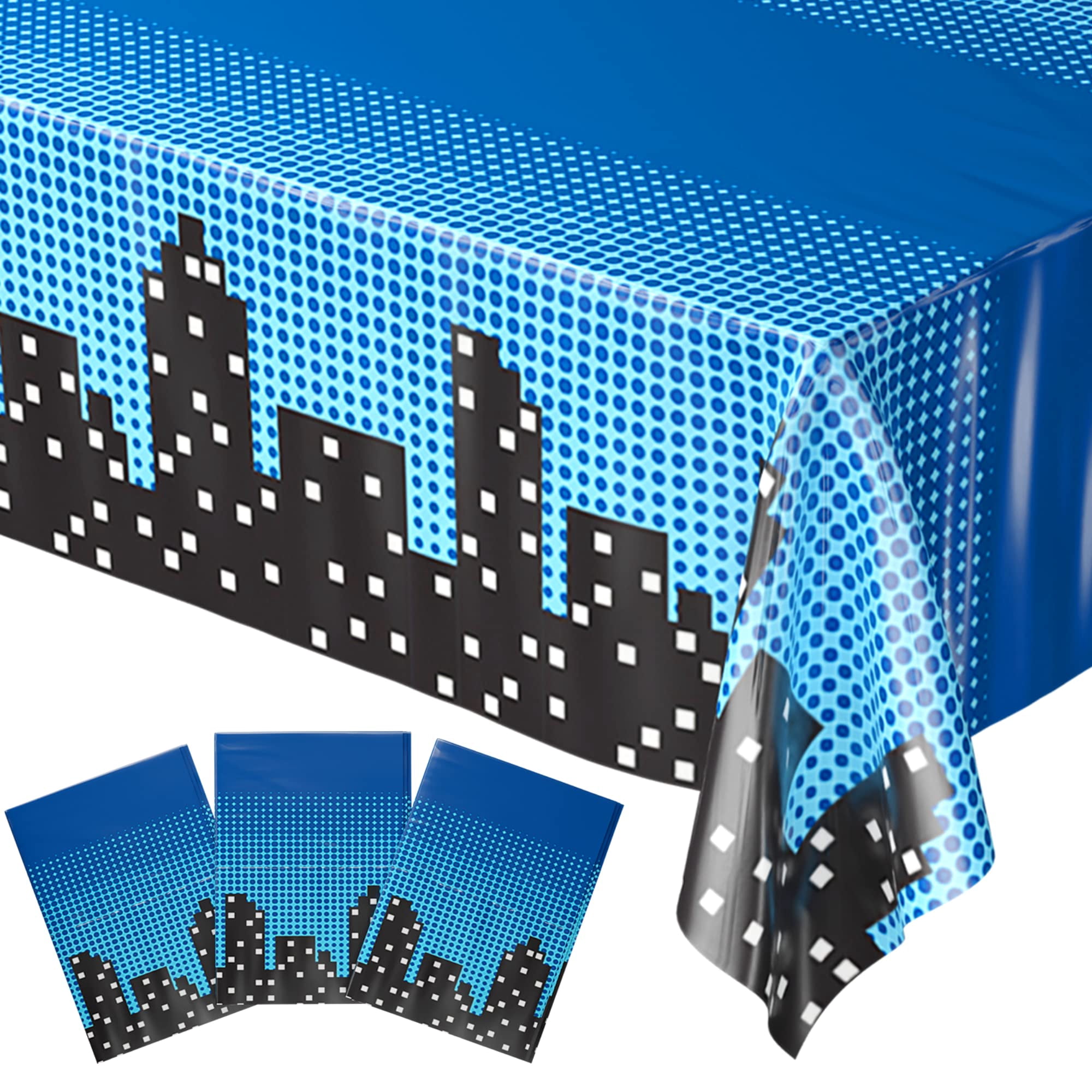 Blue Orchards SuperheroEGSC Cityscape Table Covers (Pack of 3) 108"x54 ...