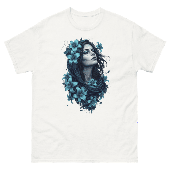 Blue Orchid Hooded Woman Art Classic Unisex Tee - Walmart.com