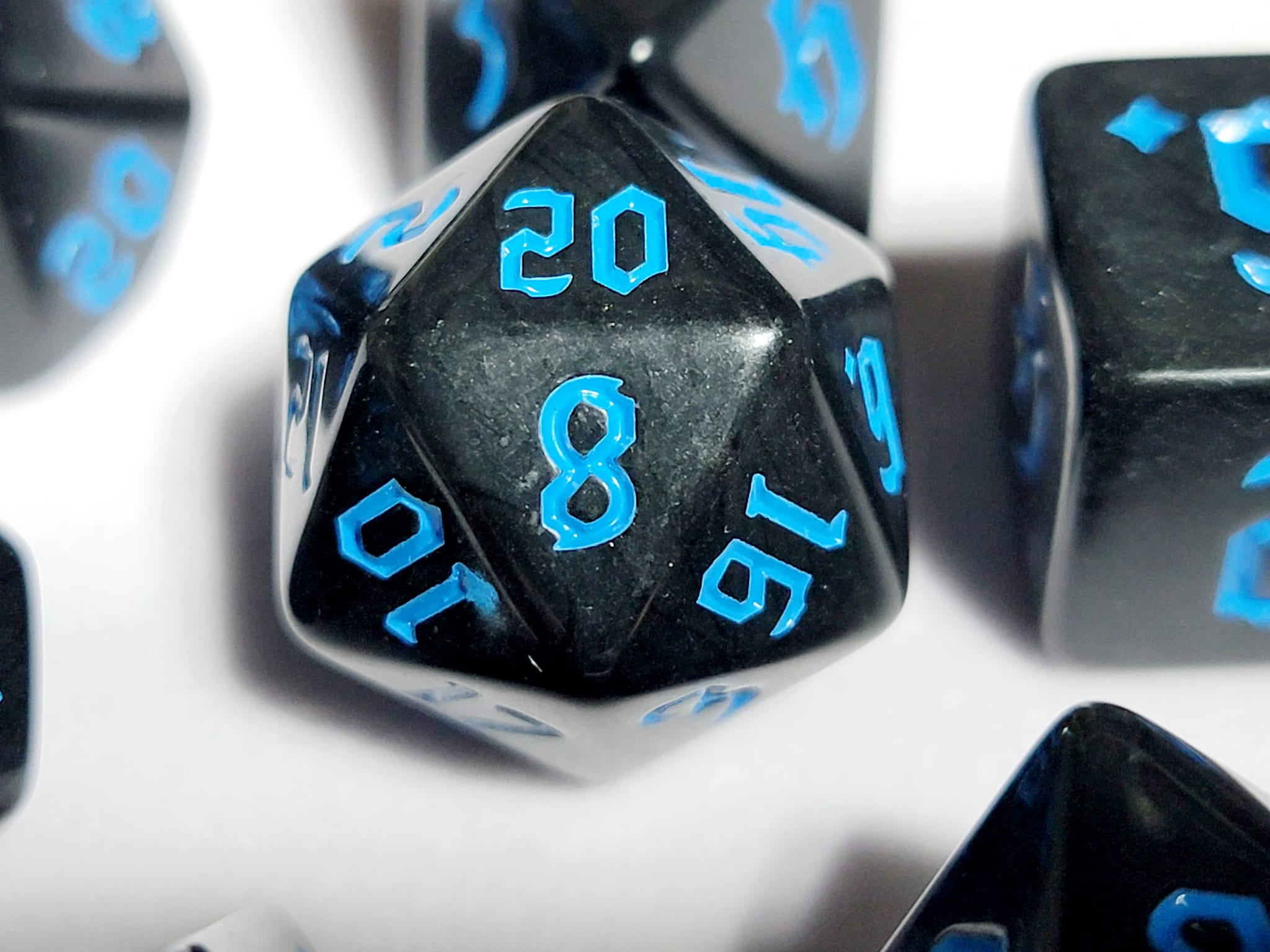 Blue Orcish Script DnD Dice Set | Dungeons and Dragons | 7 Dice RPG ...