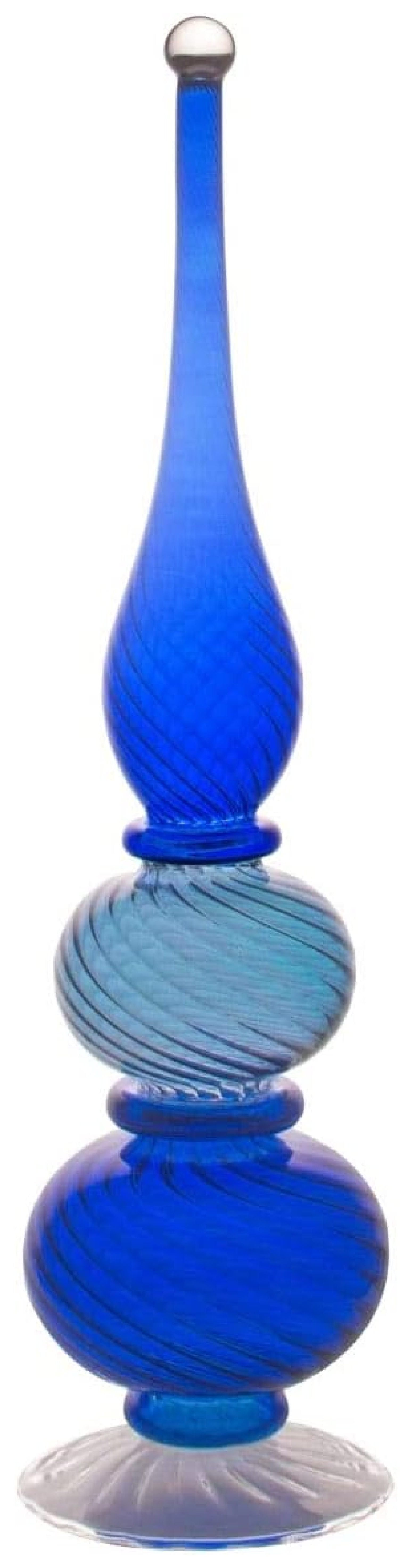 Blue Organic Luster Swirl Egyptian Glass Christmas Tree Topper Made in ...