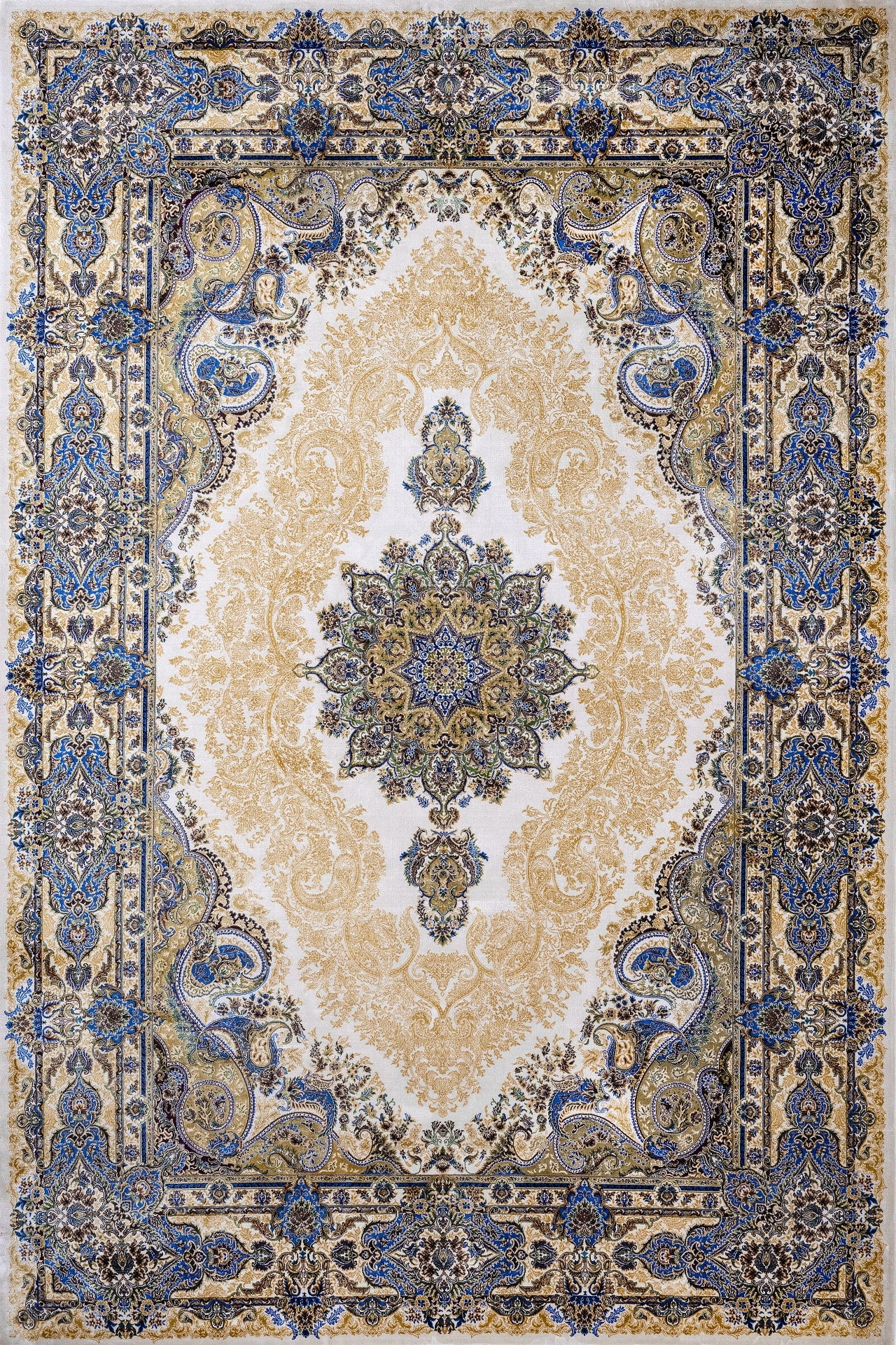 Blue Oriental Area Rugs for Living Room Washable Rugs Boho Moroccan ...