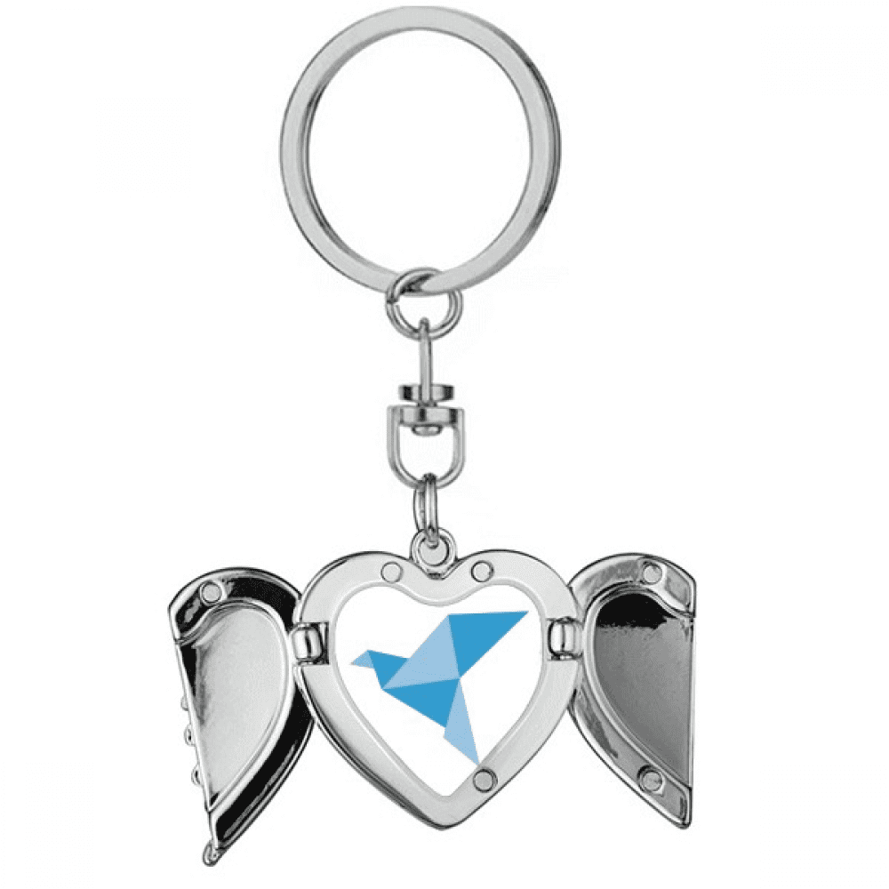 Blue Origa Pigeon Pattern Heart Angel Wing Key Chain Holder - Walmart.com