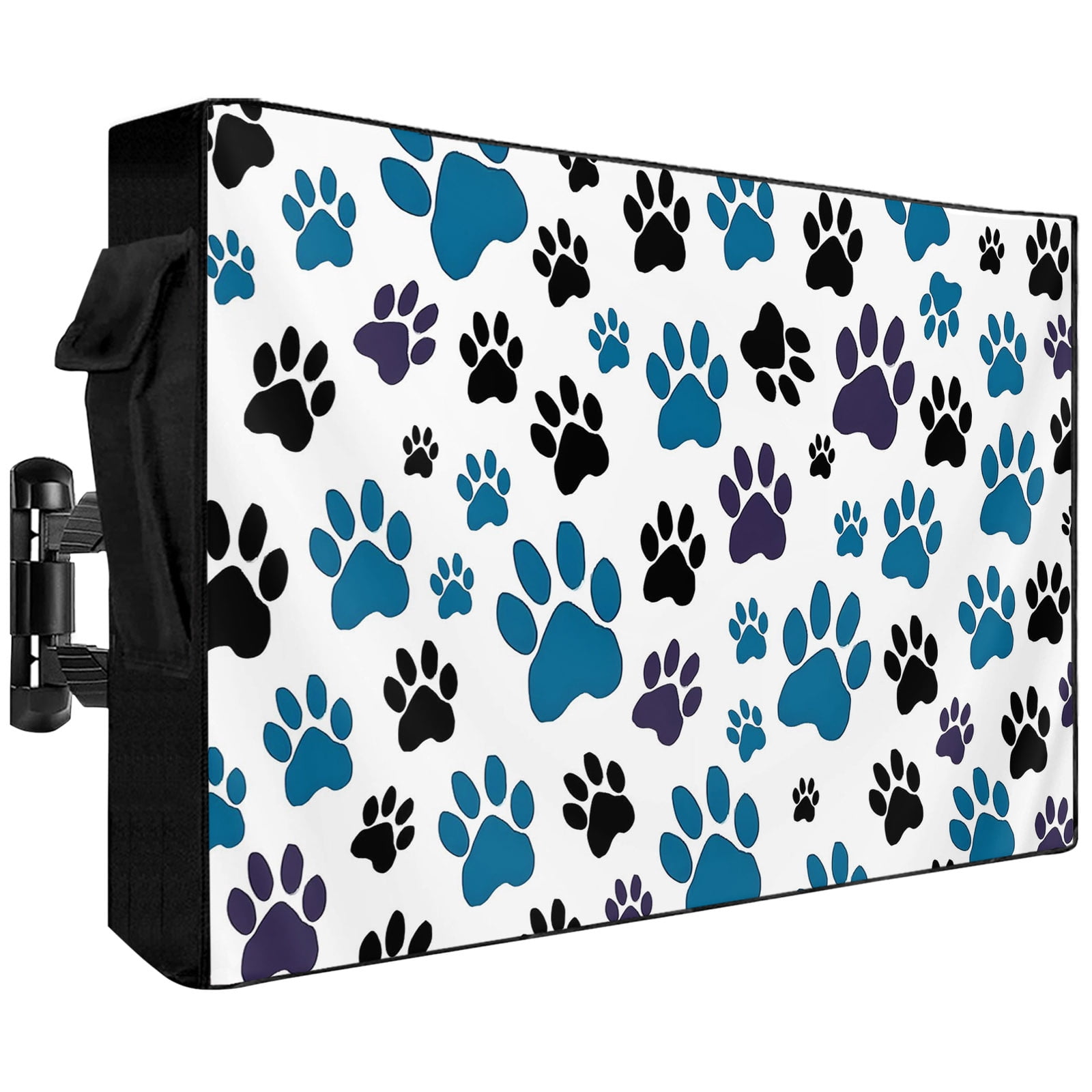 Blue and Outdoor TV Cover 48 to 50 inch Black Dog Paw Print Waterproof ...