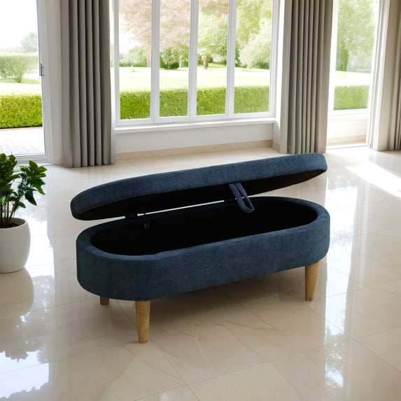 Blue Oval Storage Ottoman - Walmart.com