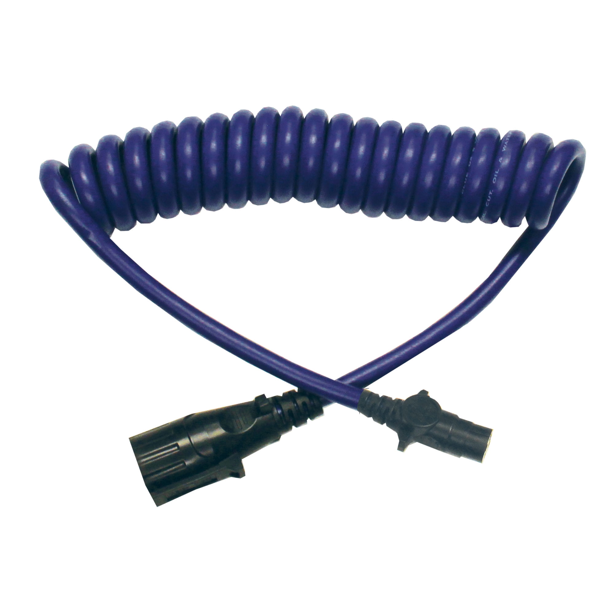 Blue Ox BX88254 Coiled Electrical Cable - 7-Way Round to 4-Way Socket ...