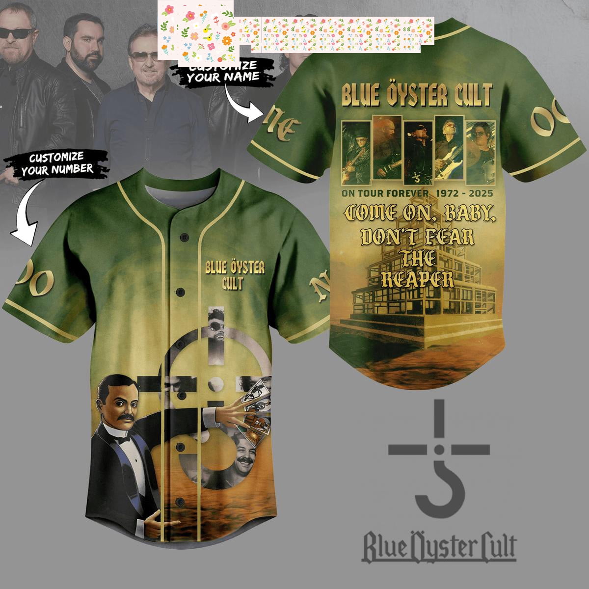 Blue Oyster Cult On Tour Forever 1972 2025 Personalized Baseball Jersey ...