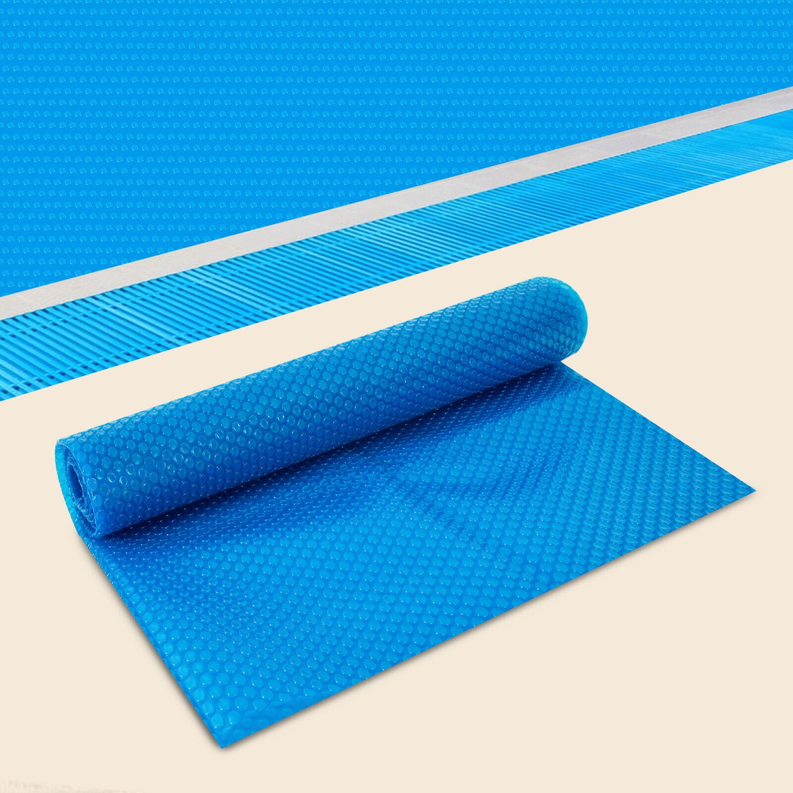 Blue PE Pool Cover Blanket Square Frame Swimming Pools Cover Heat ...