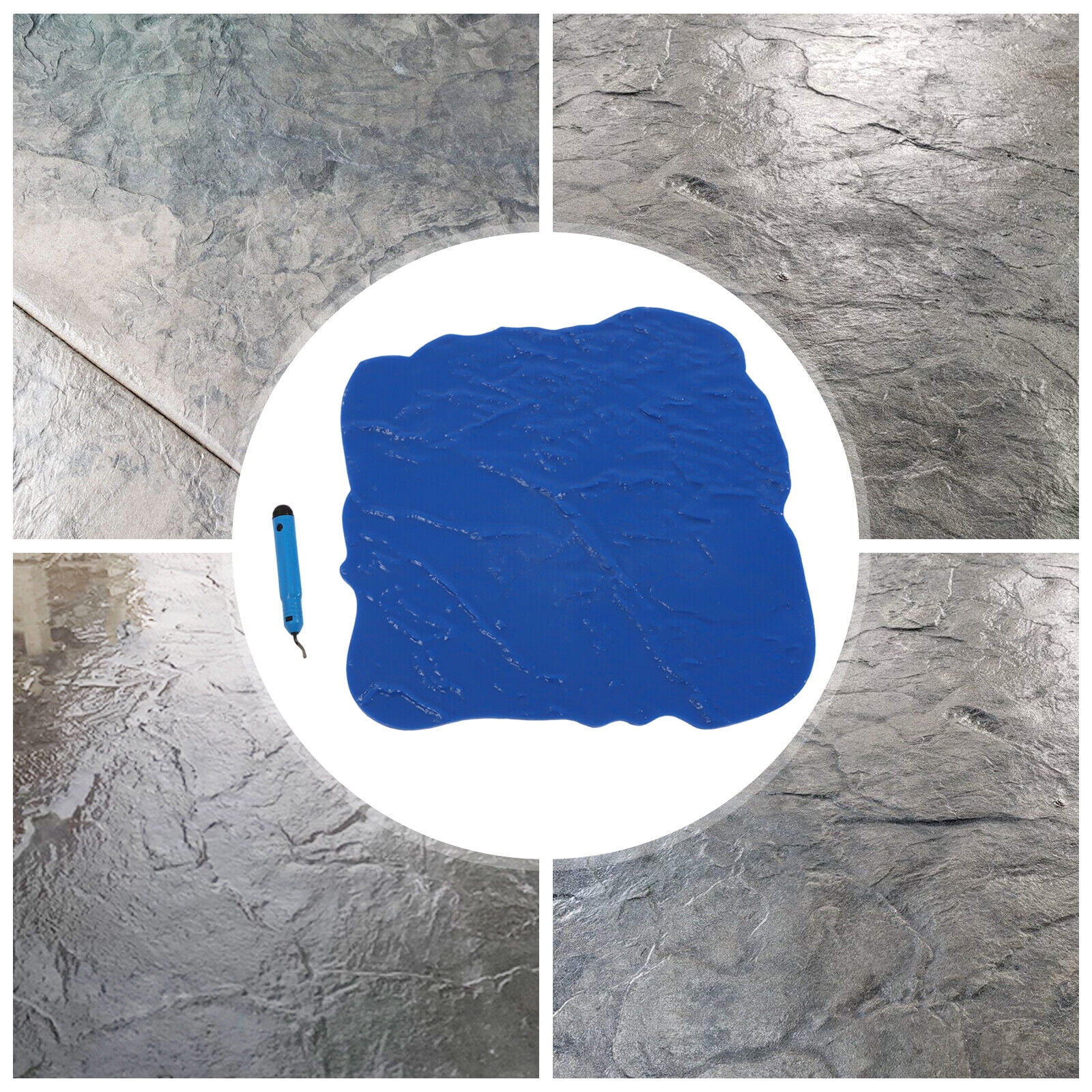 Blue PU 12-Inch by 12-Inch Seamless Concrete Texturing Skin, Slate ...