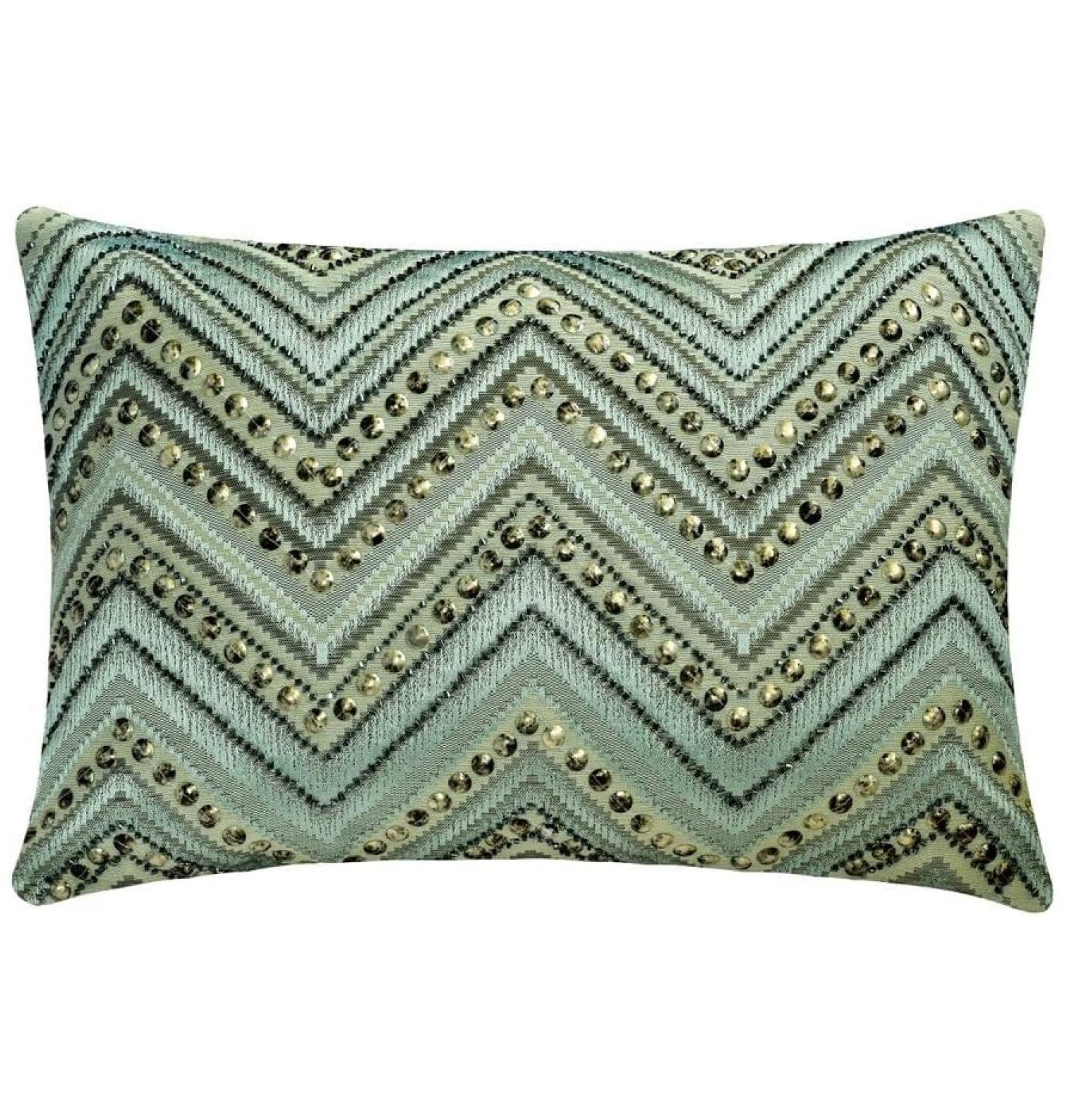 Blue Pack of 2,12"x24" (30x60 cm) Lumbar Pillow Cover, Jacquard ...