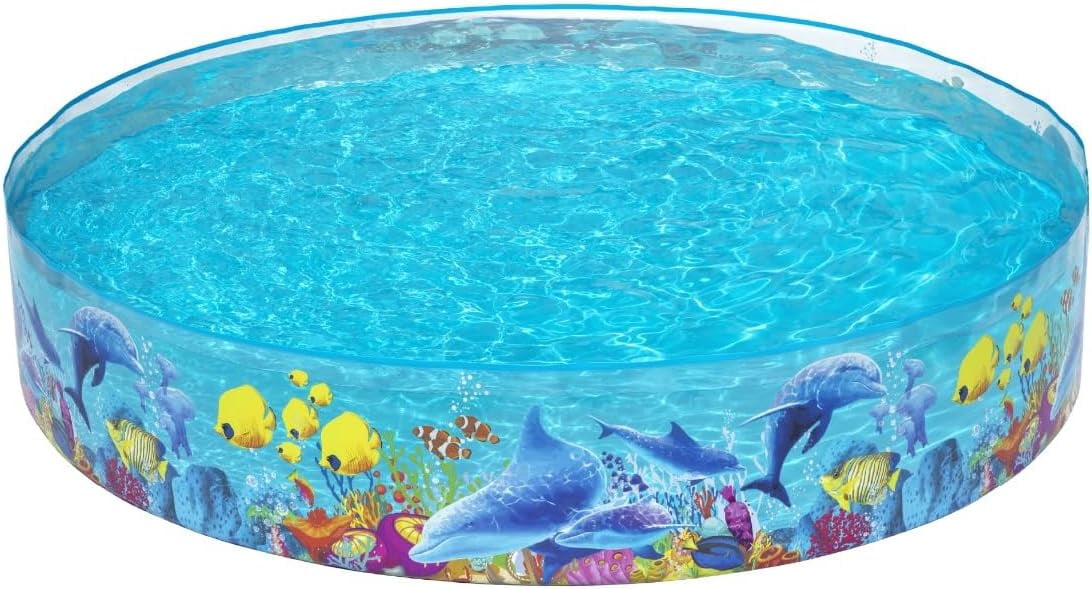 Blue Paddling Pool 48 x 10 Inches Inflatable Kids Outdoor Water Play ...