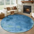 Blue Paint 7FT Round Area Rugs for Living Room Modern Abstract Retro ...