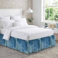 Blue Paint Bed Skirt Queen Size 16 Inch Drop, Modern Abstract Retro ...