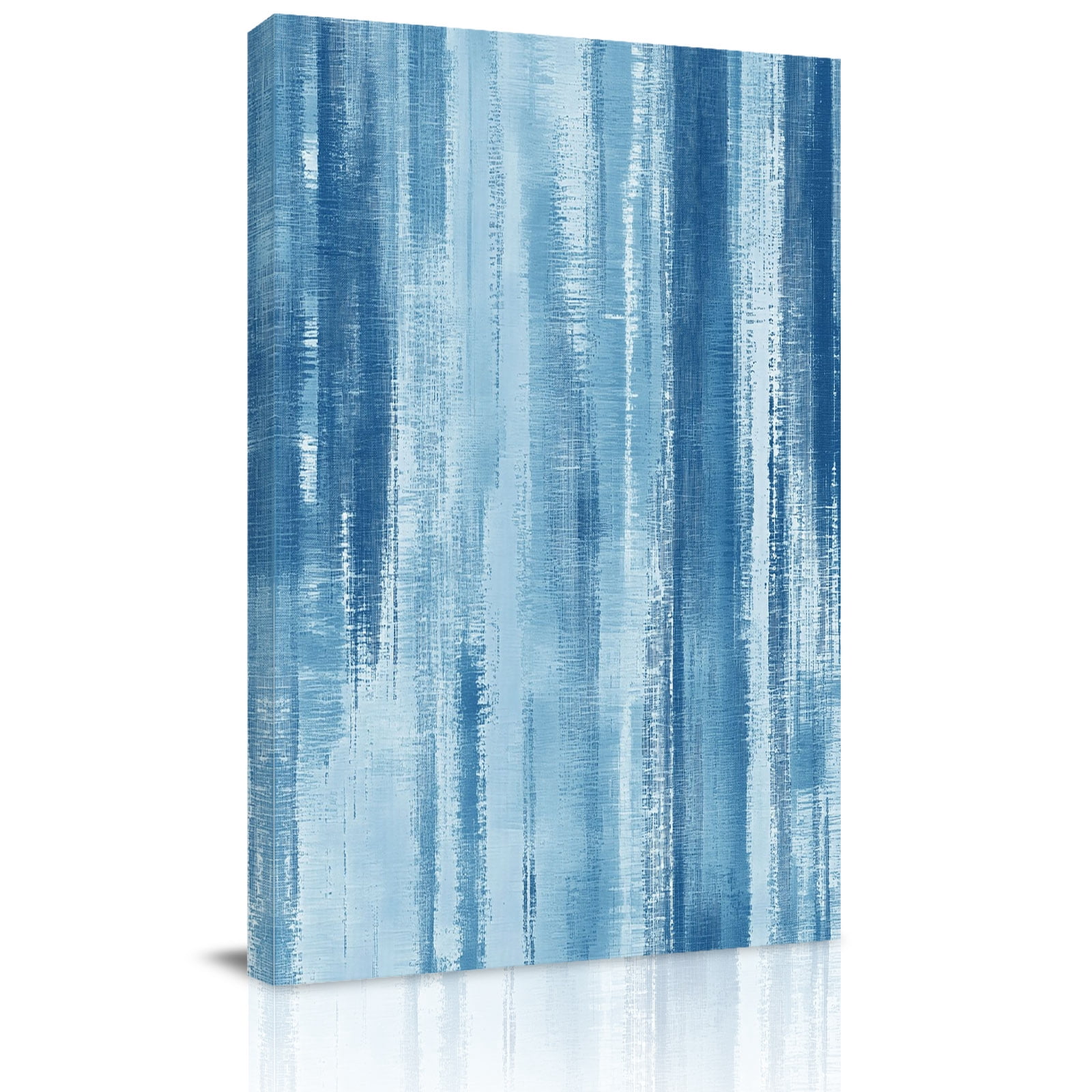 Blue Paint Canvas Wall Art for Living Room, Modern Abstract Light Blue ...