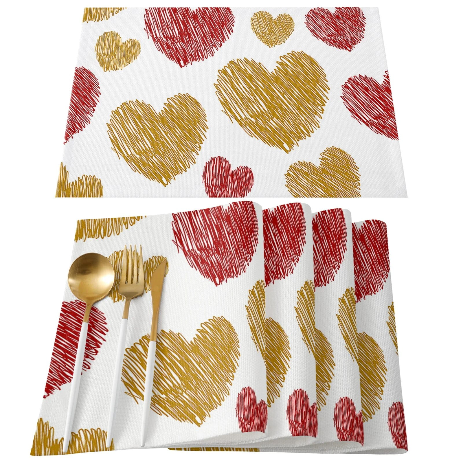 Blue Paint Square Graffiti Table Mats for Dining Table Kitchen Table ...