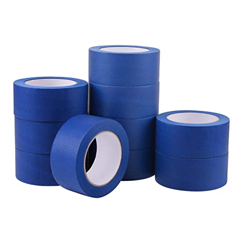 Blue Painters Tape 2 inches Wide, 10 Pack Blue Masking Tape Bulk Multi ...