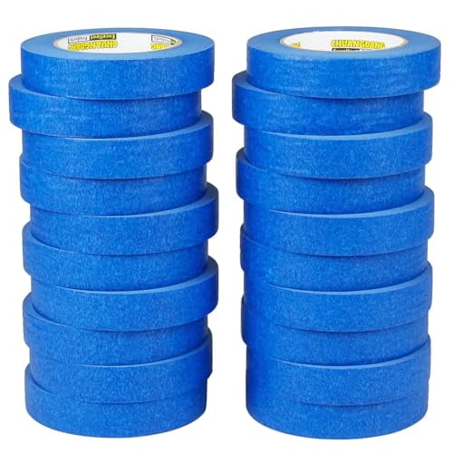 Blue Painters Tape 20rolls,1Inch x 55Yards,Blue Masking Tape,Paint Tape ...