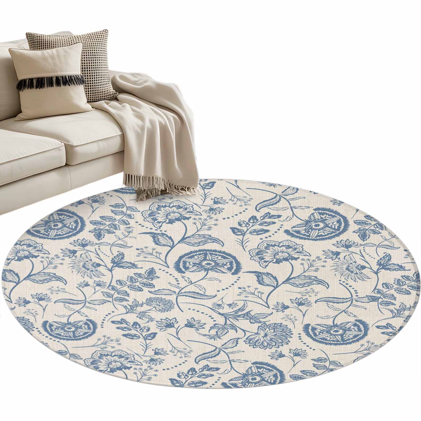 Blue Paisley Large Area Rugs for Bedroom Living Room, Soft Non Slip ...