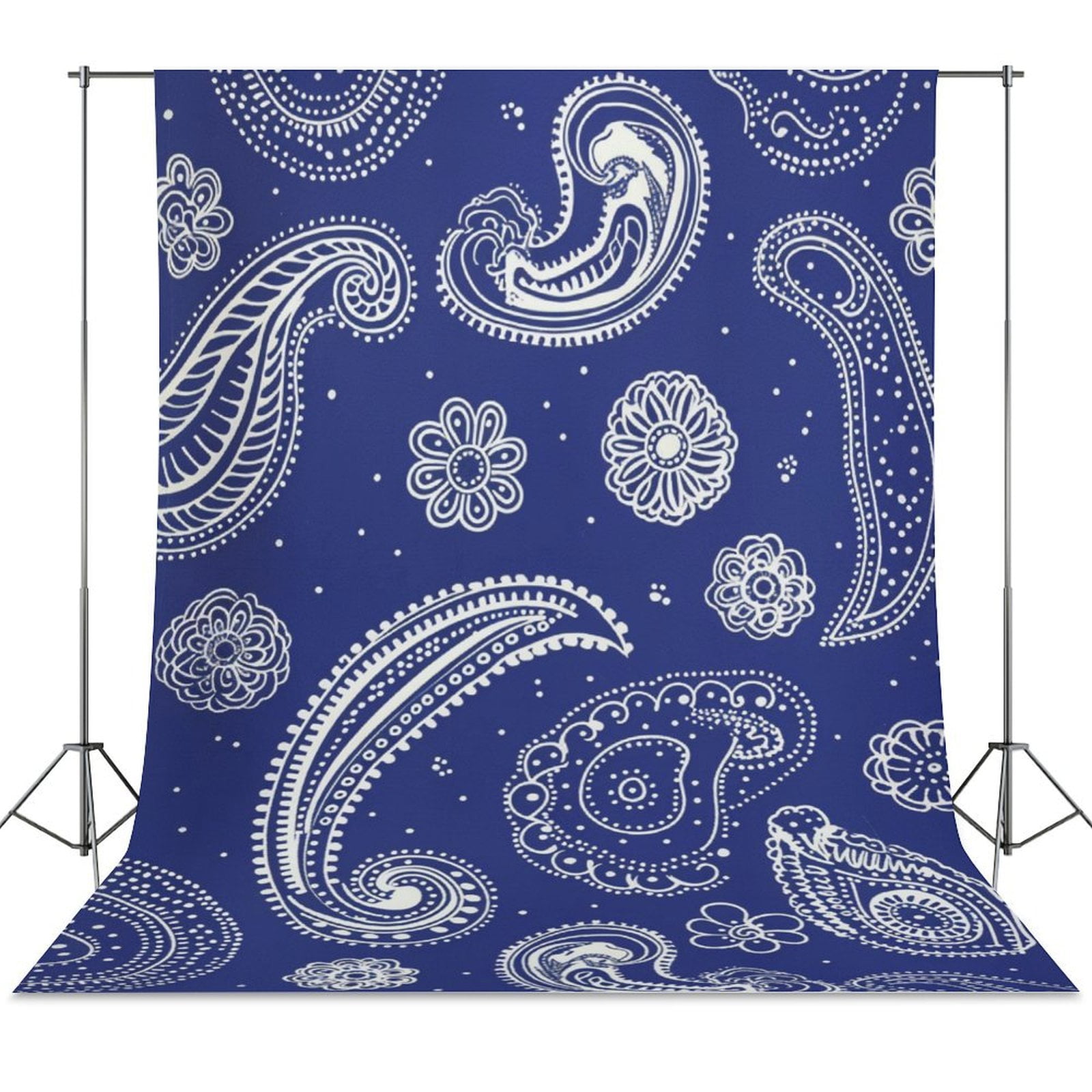 Blue Paisley Pattern White Design Floral Accents Backdrops for ...