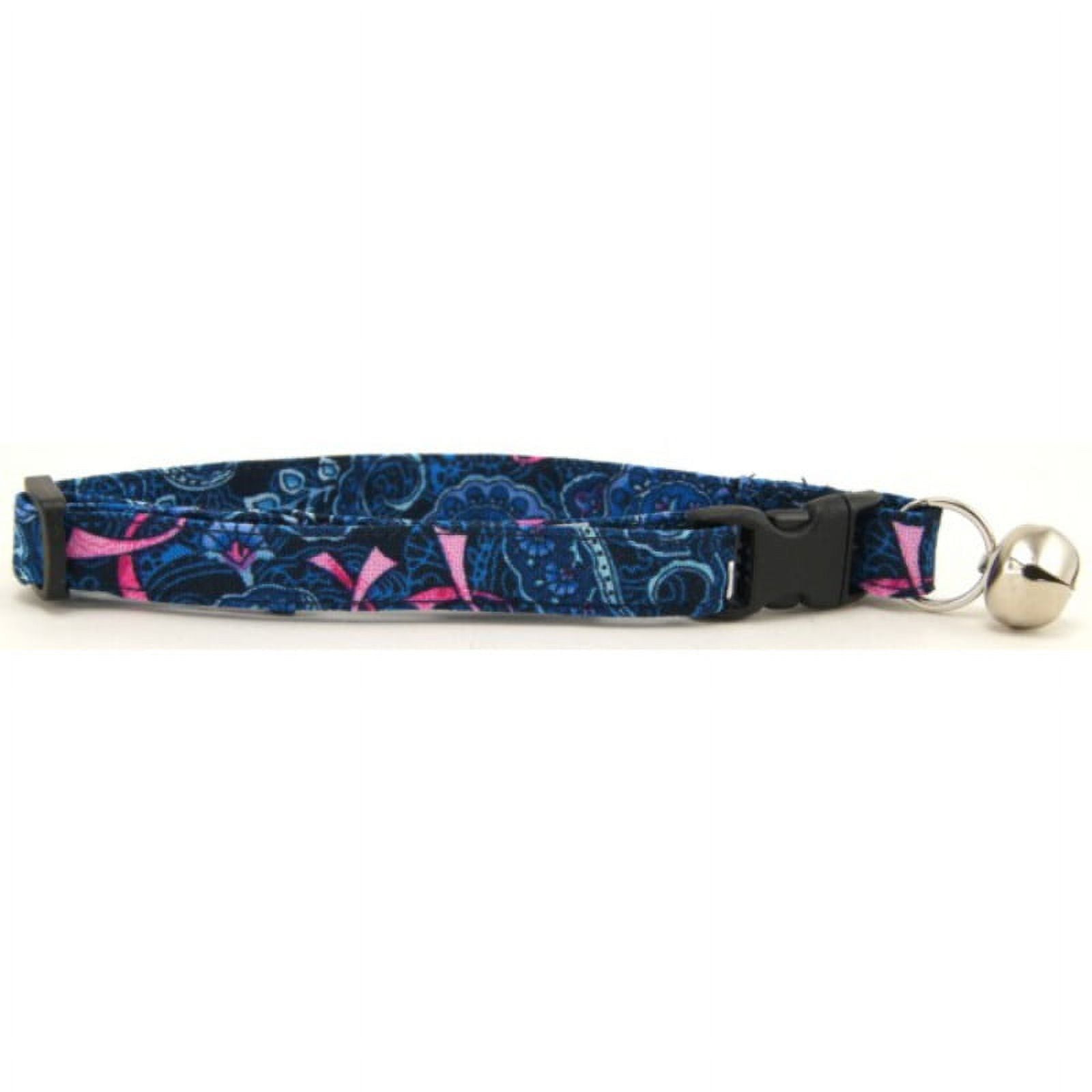 Blue Paisley Pink Ribbon Cat Collar - Walmart.com